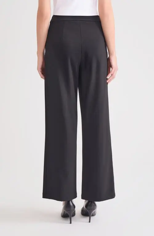 Misook Seamed Wide Leg Pants - Black