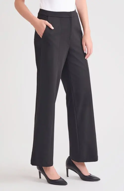 Misook Seamed Wide Leg Pants - Black