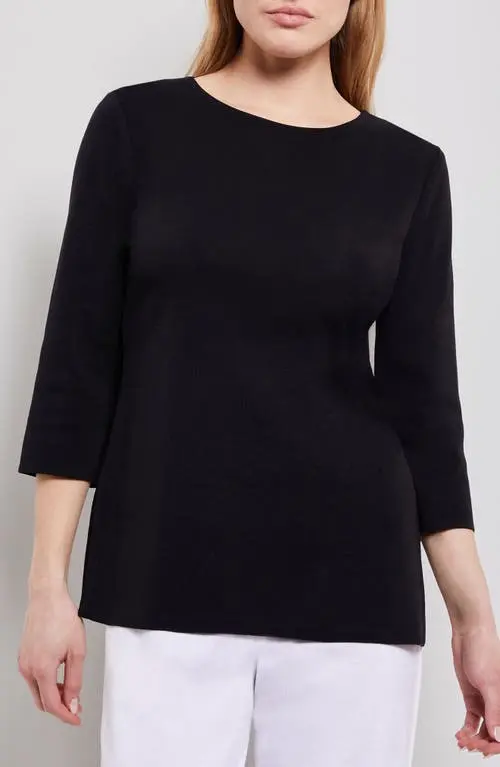 Misook Knit Tunic Top - Black