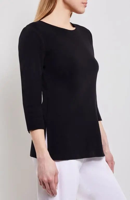 Misook Knit Tunic Top - Black
