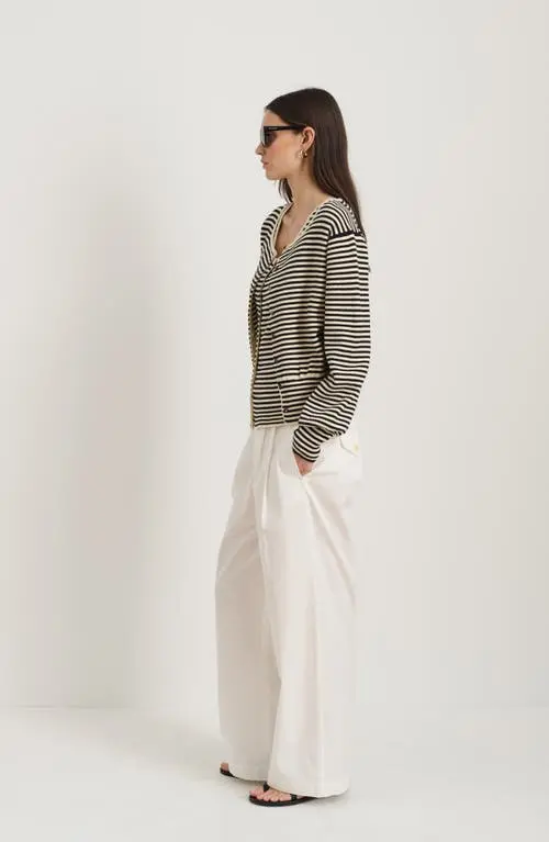 ALEX MILL Stripe Puff Sleeve Cardigan