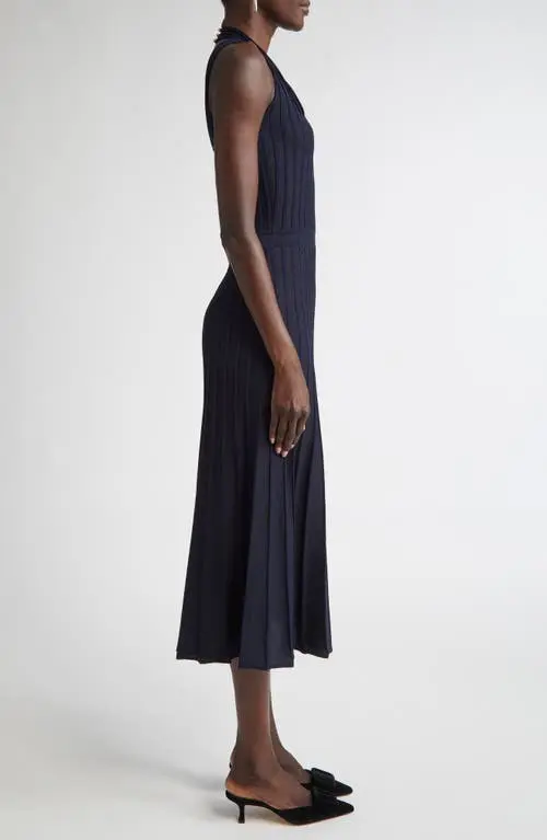 St. John Diagonal Knit Fit & Flare Dress