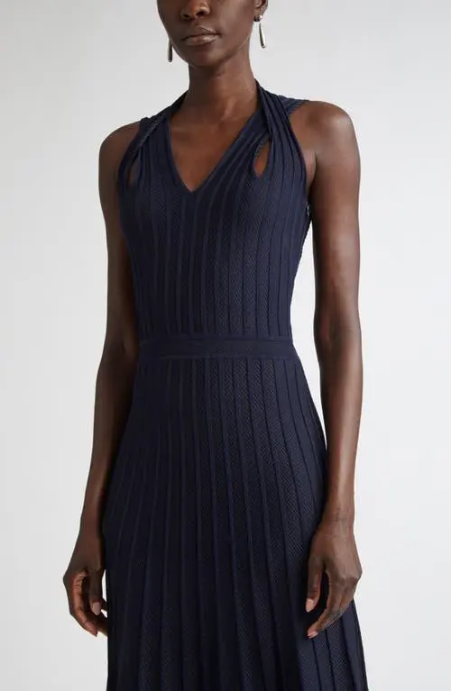 St. John Diagonal Knit Fit & Flare Dress
