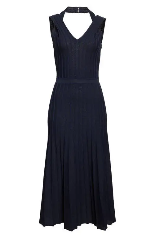 St. John Diagonal Knit Fit & Flare Dress