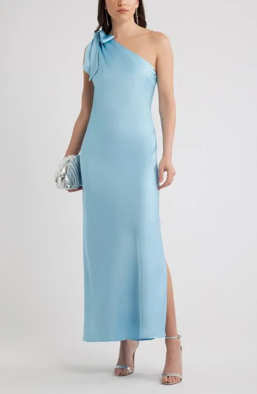 Chelsea28 Bow One-shoulder Maxi Dress - Blue
