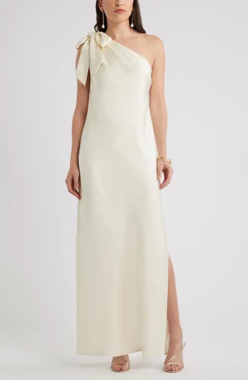 Chelsea28 Bow One-shoulder Maxi Dress - Ivory