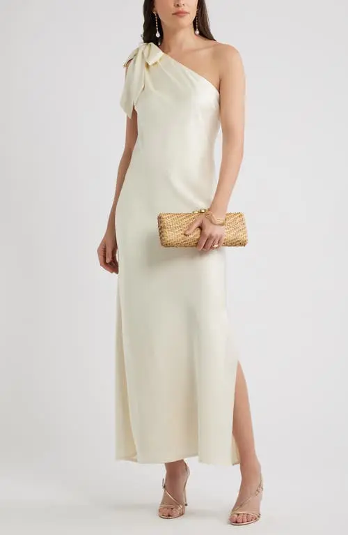 Chelsea28 Bow One-shoulder Maxi Dress - Ivory