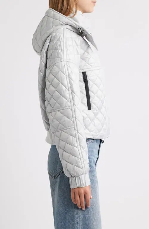 Bcbgmaxazria Quilted Hooded Crop Jacket - Mist