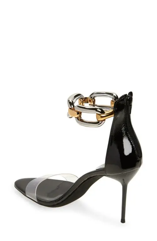 Jeffrey Campbell Chain-link Ankle Strap Sandals - Black Clear Multi