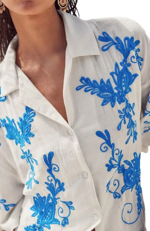 NEXT Embroidered Cotton Camp Shirt