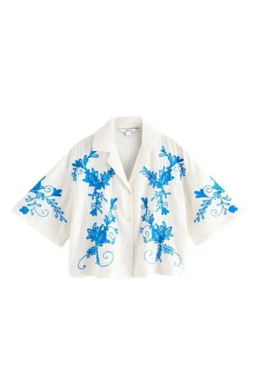 NEXT Embroidered Cotton Camp Shirt