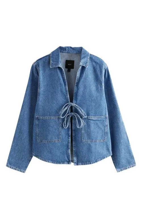 NEXT Front-tie Boxy Denim Jacket