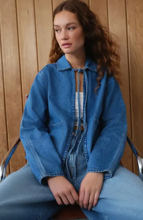 NEXT Front-tie Boxy Denim Jacket