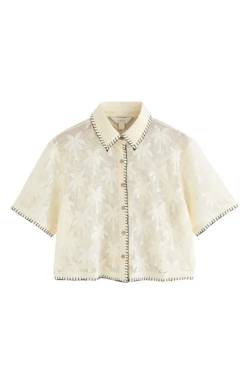 NEXT Palm Jacquard Mesh Shirt