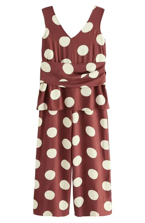 NEXT Polka Dot Tie Waist Jumpsuit