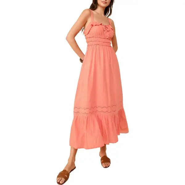 FRIENDS LIKE THESE Broderie Anglaise Ruffle Maxi Sundress