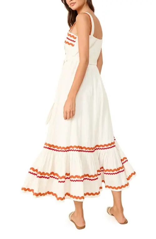 FRIENDS LIKE THESE Rickrack Trim Cotton Maxi Sundress