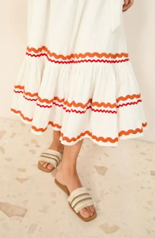 FRIENDS LIKE THESE Rickrack Trim Cotton Maxi Sundress