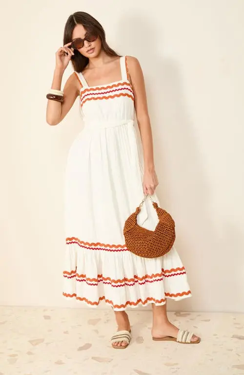 FRIENDS LIKE THESE Rickrack Trim Cotton Maxi Sundress