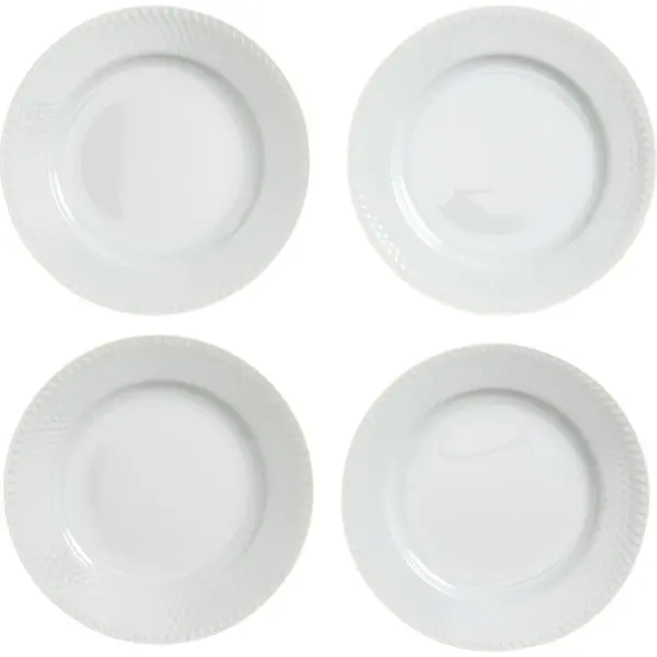 LYNGBY PORCELAEN Rhombe Set Of 4 Side Plates - White