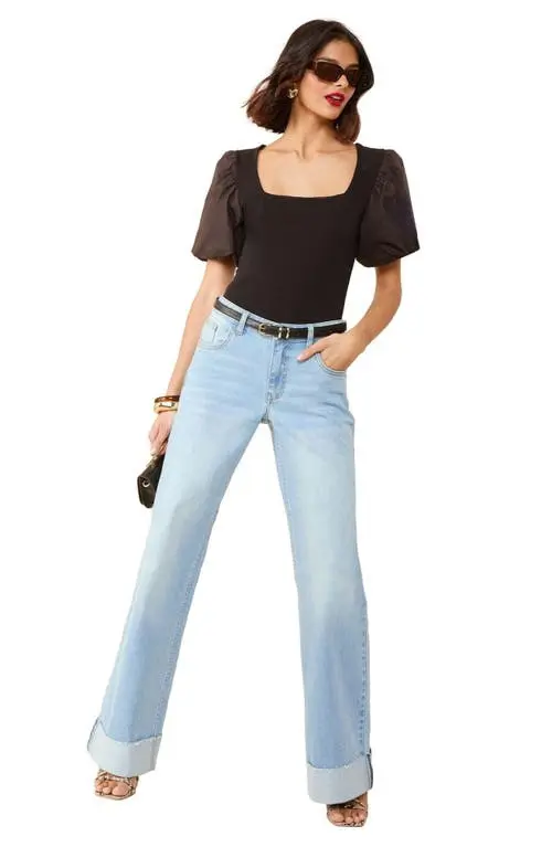 FRIENDS LIKE THESE Mixed Media Knit Top