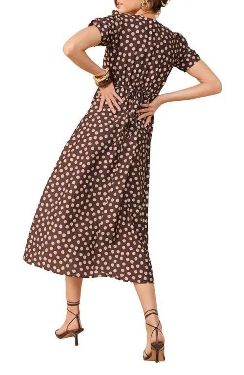 FRIENDS LIKE THESE Polka Dot Fit & Flare Midi Dress