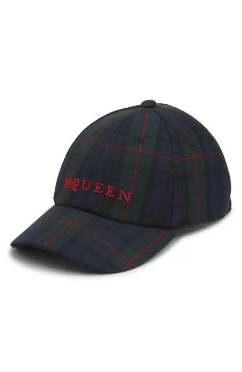 Alexander McQueen Plaid Baseball Cap - Navy/red