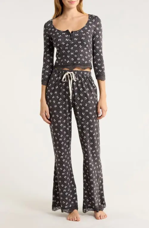 Free People Stolen Dance Pajamas - Charcoal Combo
