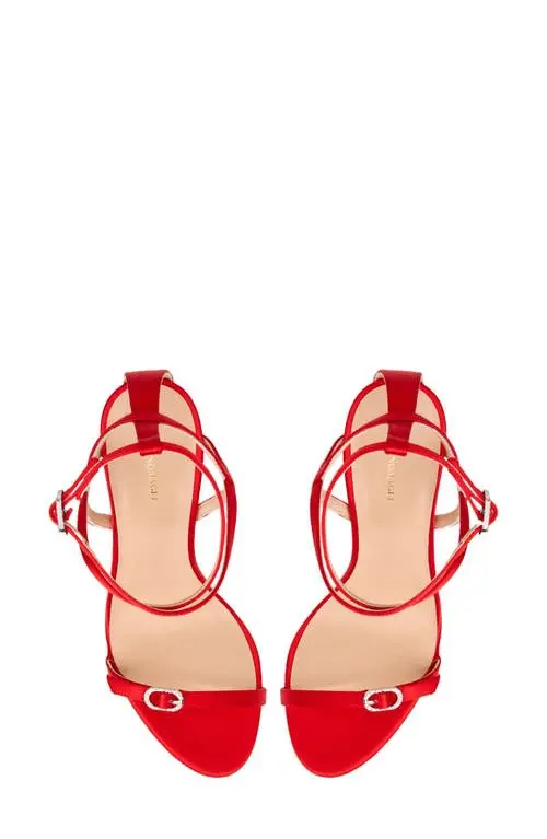 Bruno Magli Bruna Ankle Strap Sandal - Red Satin