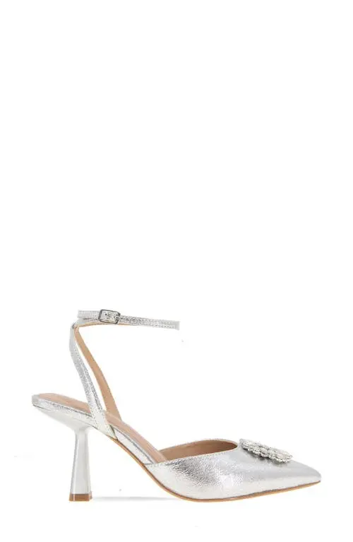Bcbgmaxazria Ipany Ankle Strap Metallic Pump