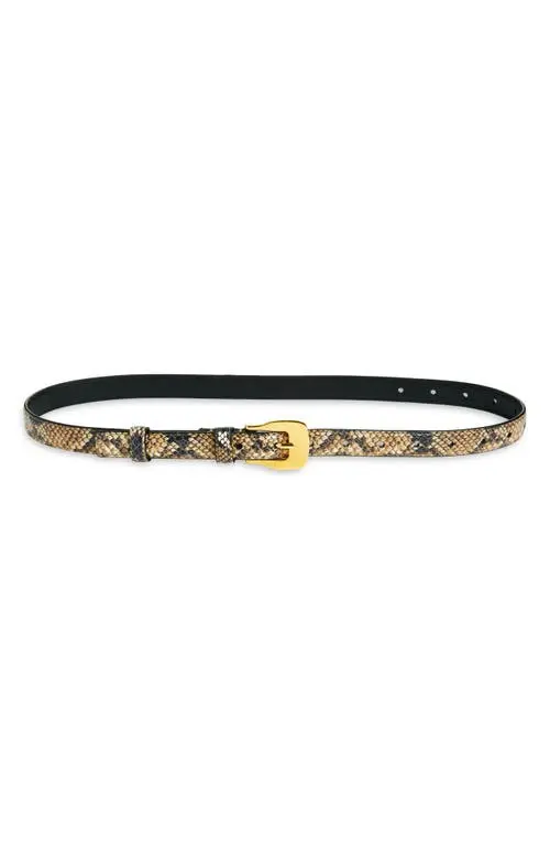 Altuzarra Square Buckle Snakeskin Embossed Leather Belt - Phyton Macchia