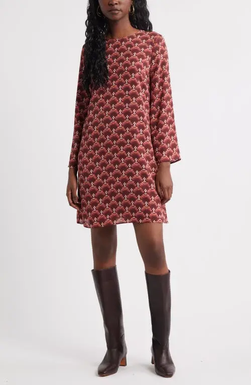 Chelsea28 Geo Print Shift Dress In Brown Esme Fan - 72% Off | Editorialist