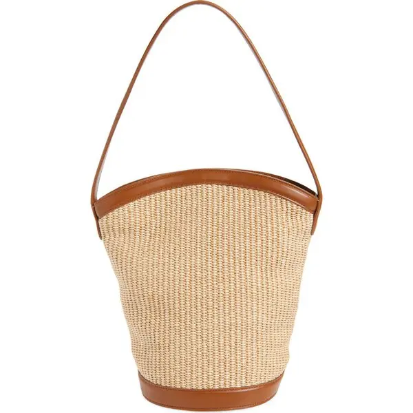 REFORMATION Giuliana Bucket Bag - Natural Raffia