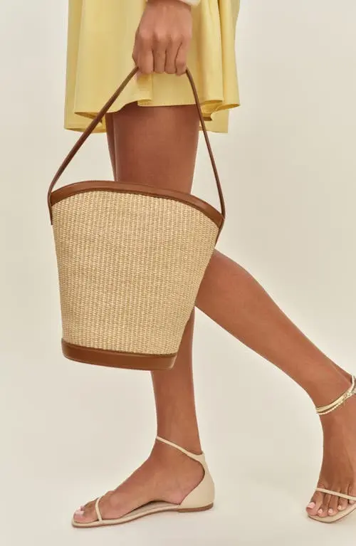 REFORMATION Giuliana Bucket Bag - Natural Raffia