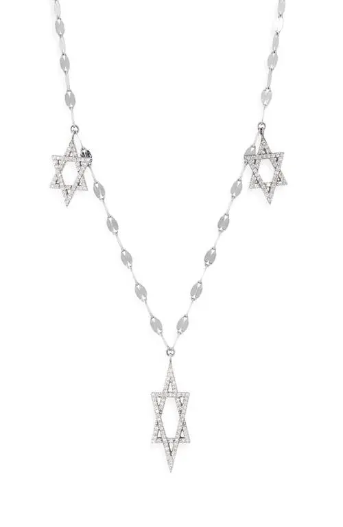 Lana Jewelry 14k Gold Pavé Diamond Star Of David Necklace - White