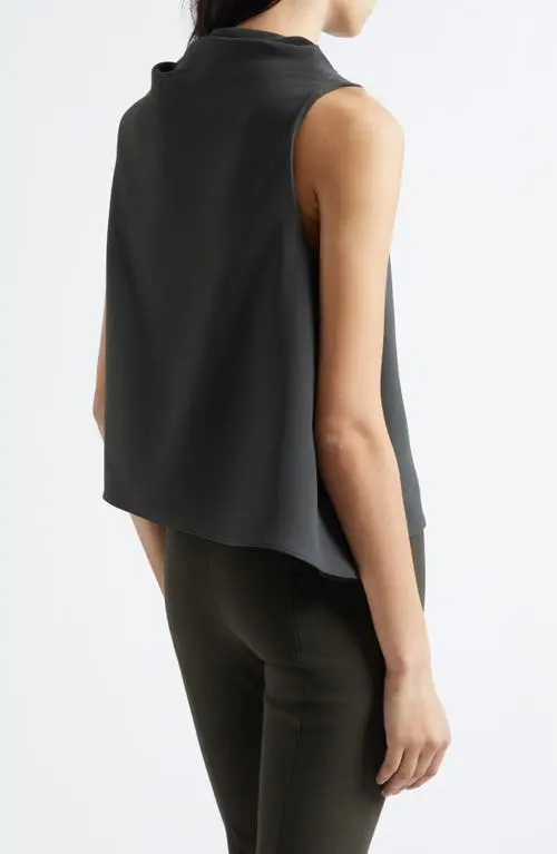 Vince Asymmetric Drape Sleeveless Top - Dark Thyme