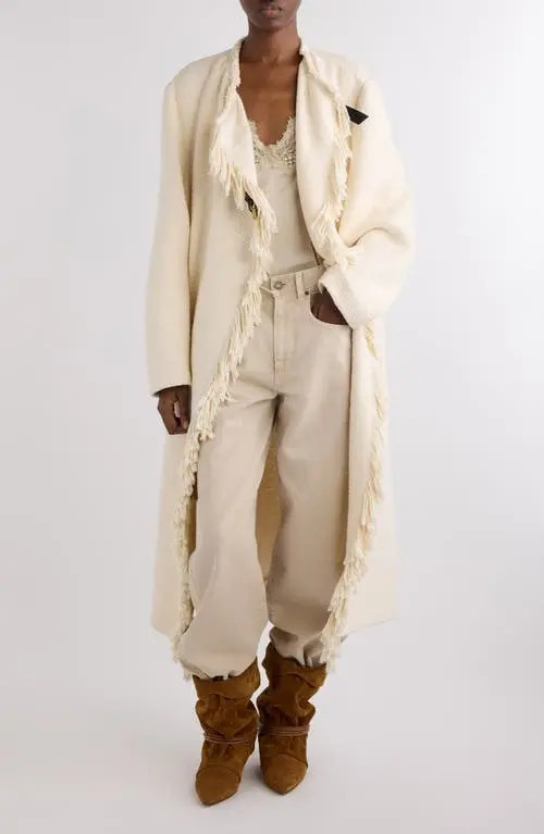 Isabel Marant Étoile Gameia Fringe Bouclé Coat - Ecru