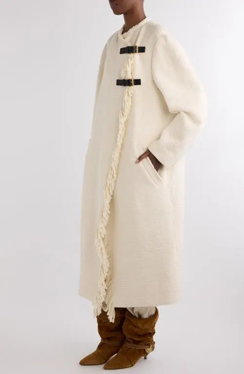 Isabel Marant Étoile Gameia Fringe Bouclé Coat - Ecru
