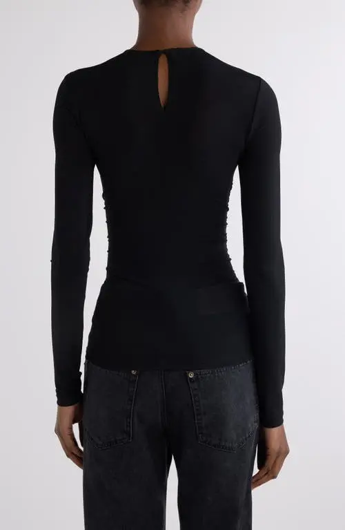 Isabel Marant Étoile Gladice Bow Cutout Long Sleeve Knit Top - Black
