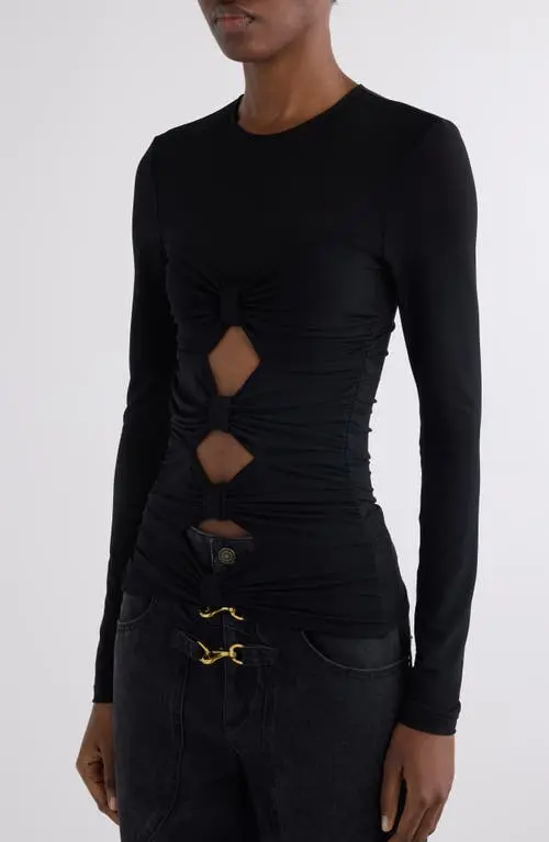 Isabel Marant Étoile Gladice Bow Cutout Long Sleeve Knit Top - Black