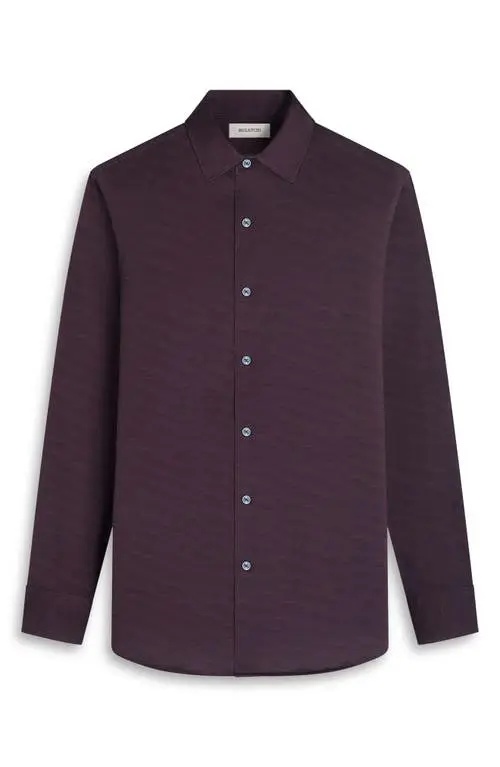 Bugatchi James Ooohcotton® Herringbone Button-up Shirt - Burgundy