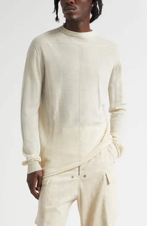 Rick Owens Level Oversized Virgin Wool Sweater - Natural