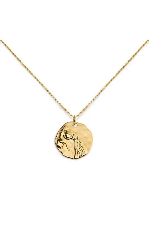 Monica Vinader Zodiac Charm Pendant Necklace - 18k Gold Aquarius