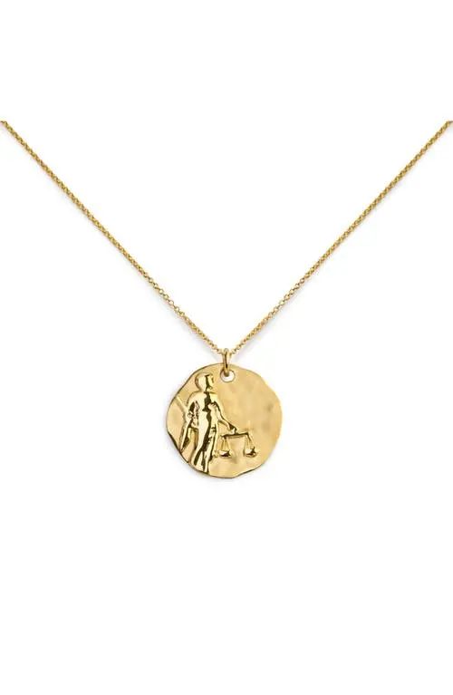Monica Vinader Zodiac Charm Pendant Necklace - 18k Gold Libra