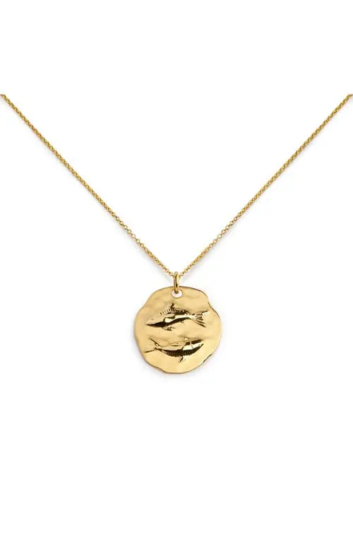 Monica Vinader Zodiac Charm Pendant Necklace - 18k Gold Pisces