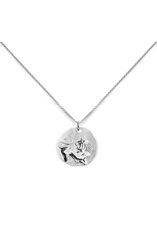 Monica Vinader Zodiac Charm Pendant Necklace - Silver Leo