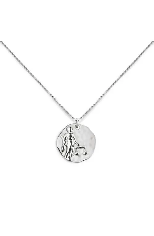 Monica Vinader Zodiac Charm Pendant Necklace - Silver Libra