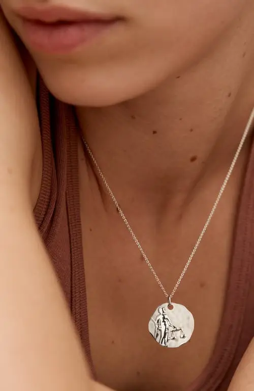 Monica Vinader Zodiac Charm Pendant Necklace - Silver Libra