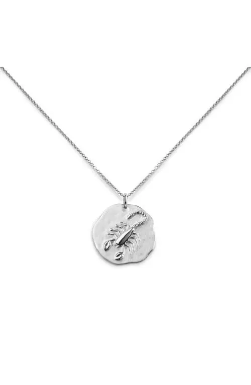 Monica Vinader Zodiac Charm Pendant Necklace - Silver Scorpio