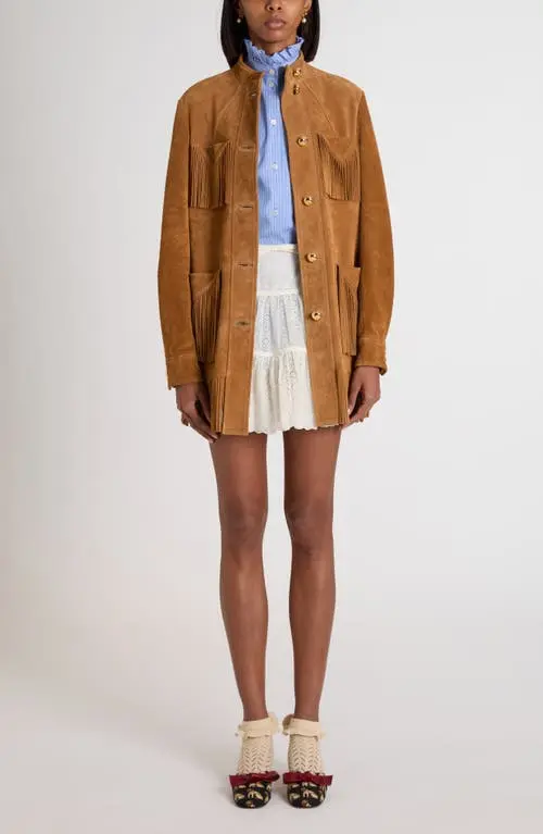 Valentino Garavani Tiered Daisy Eyelet Cotton Miniskirt